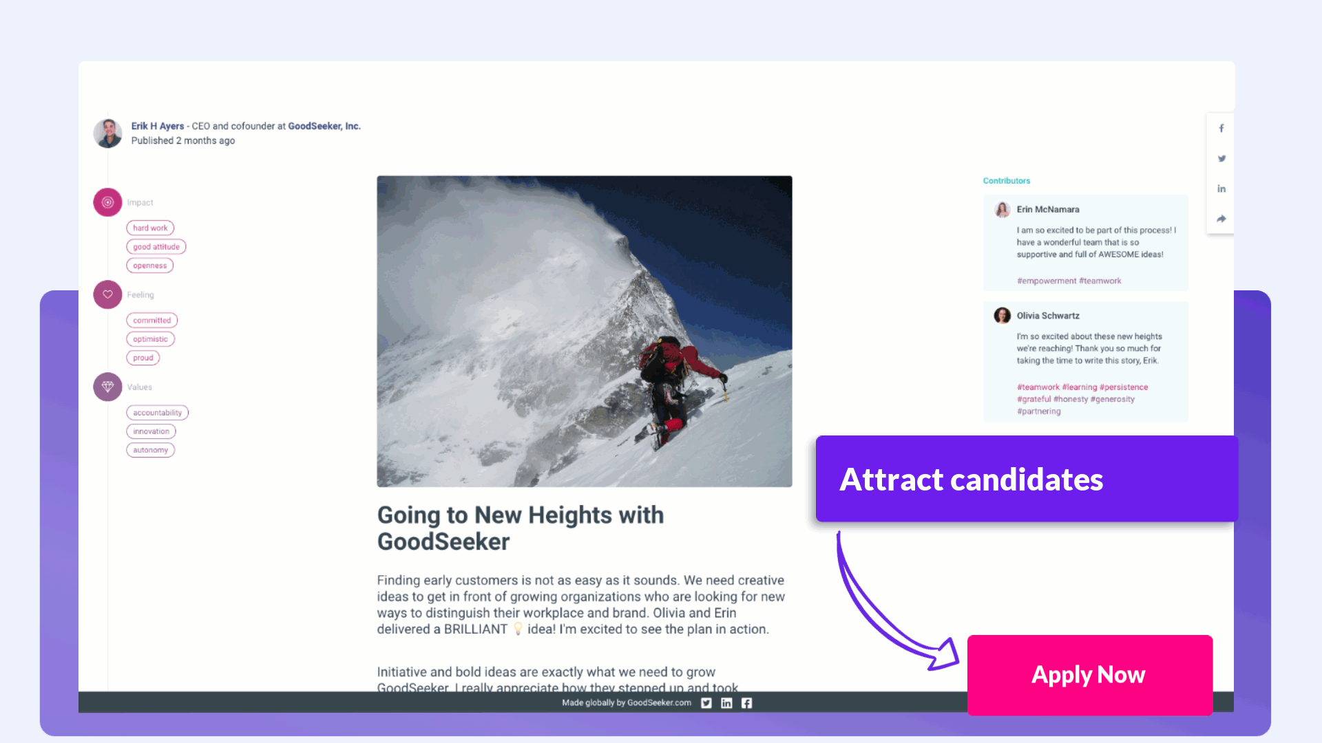 Try Goodseeker. Attract and Engage with Stories
